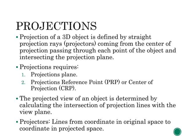 Computer Graphics - Projections | PPT