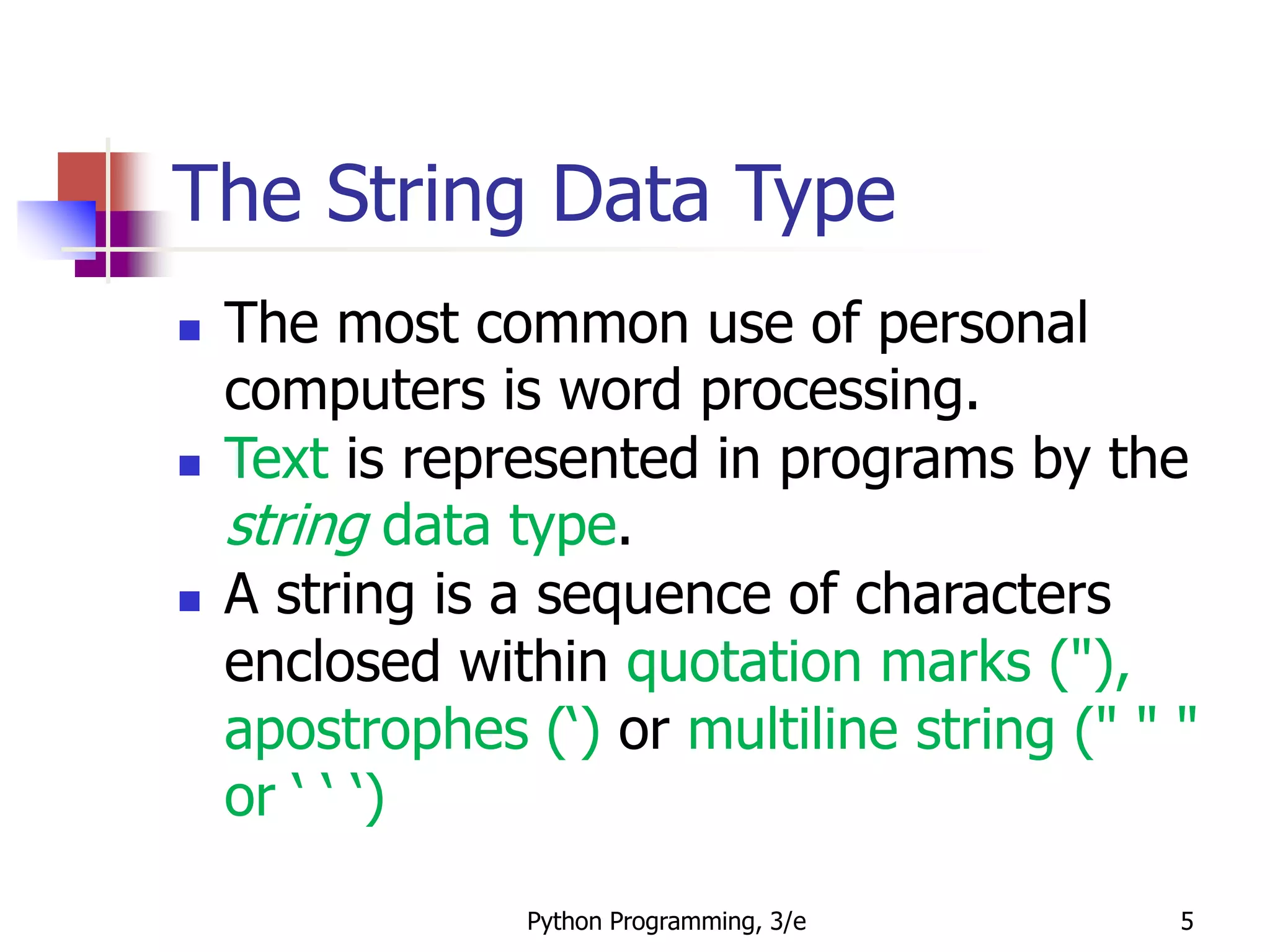 Sequences: Strings, Lists, and Files | PPT