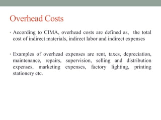 Chapter 05 Overhead Costs | PPT