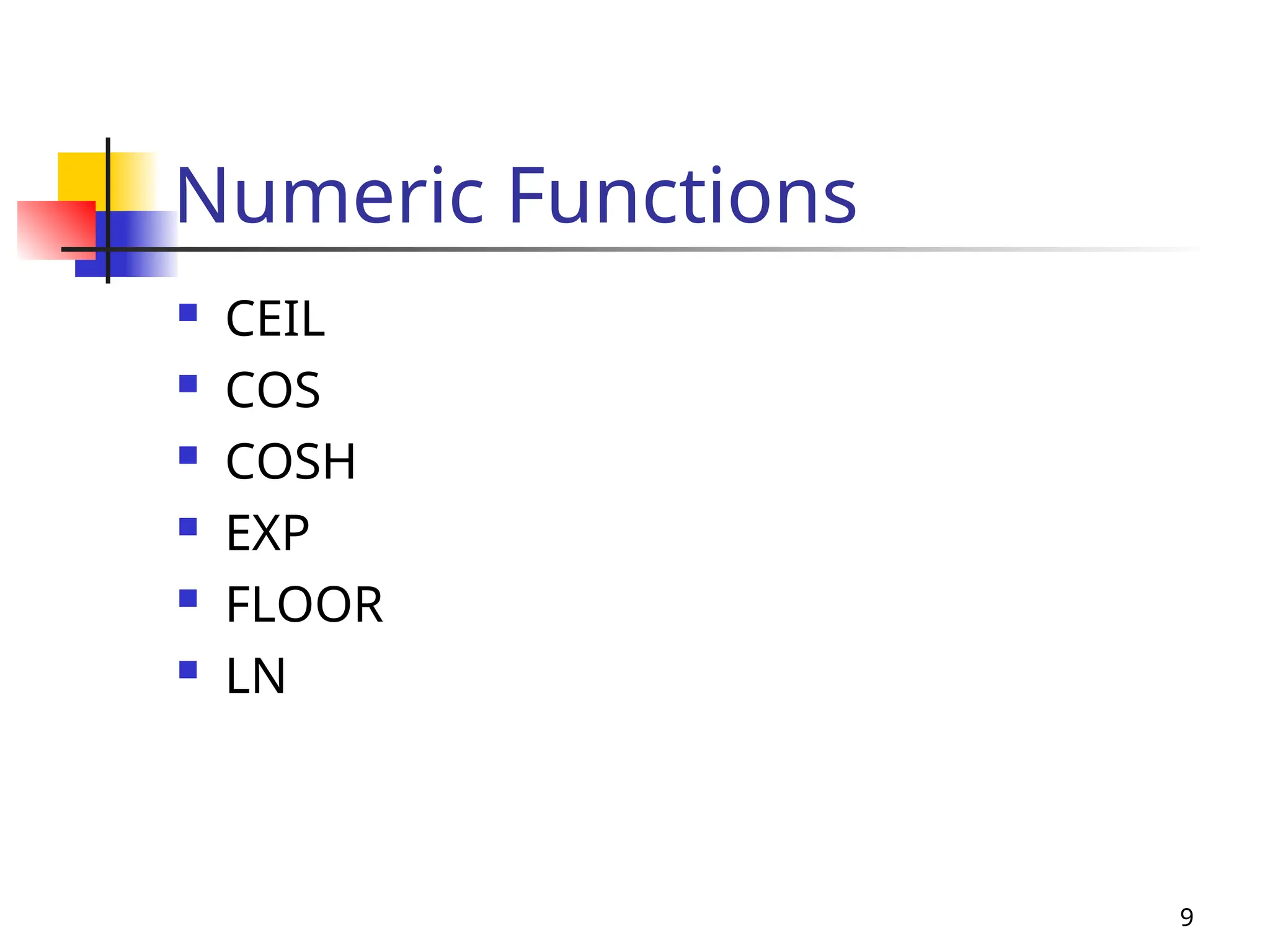 Chapter 05 (Built-in SQL Functions) functions | PPT