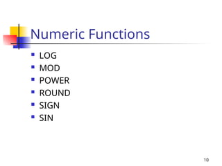 Chapter 05 (Built-in SQL Functions) functions | PPT