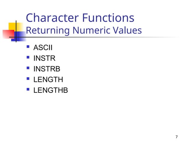 Chapter 05 (Built-in SQL Functions) functions | PPT