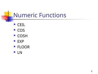 Chapter 05 (Built-in SQL Functions) functions | PPT