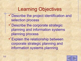 Chapter05 identifying and selecting systems development projects | PPT