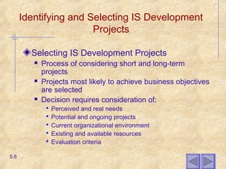 Chapter05 identifying and selecting systems development projects | PPT