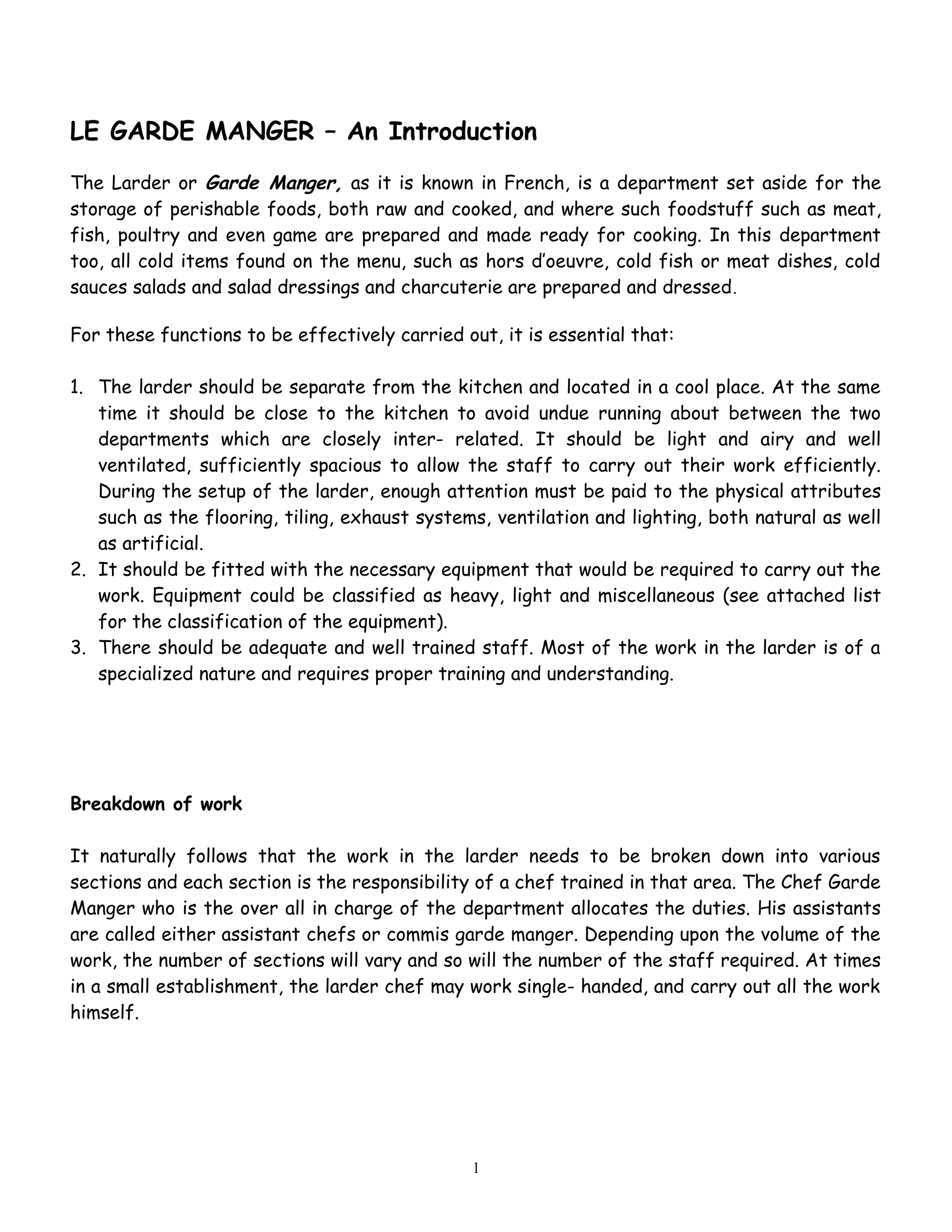 Chapter 05 le garde manger | DOC