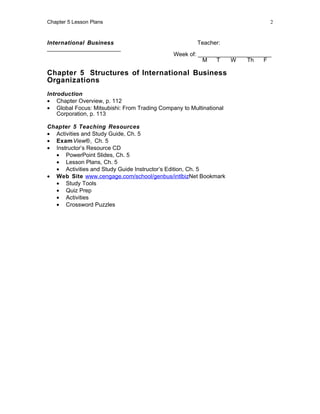 Chapter 05 lesson plans | PDF