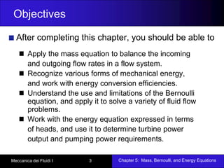 Comprehensive Overview of Mass, Bernoulli, and Energy Equations in ...