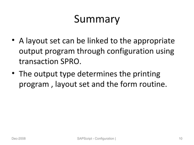 Chapter 05 Sap Script Configuration Ppt
