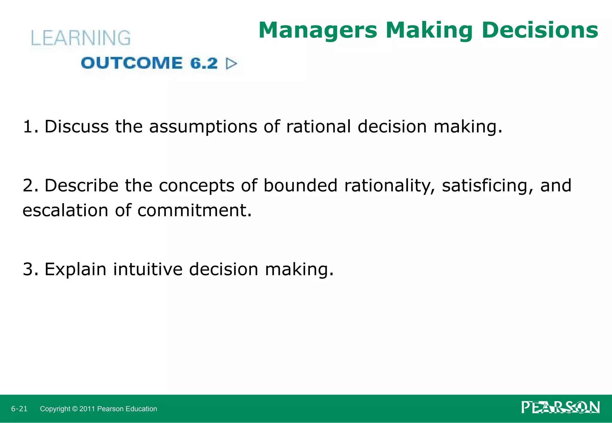 Chapter 6: Managers as Decision Makers | PPT