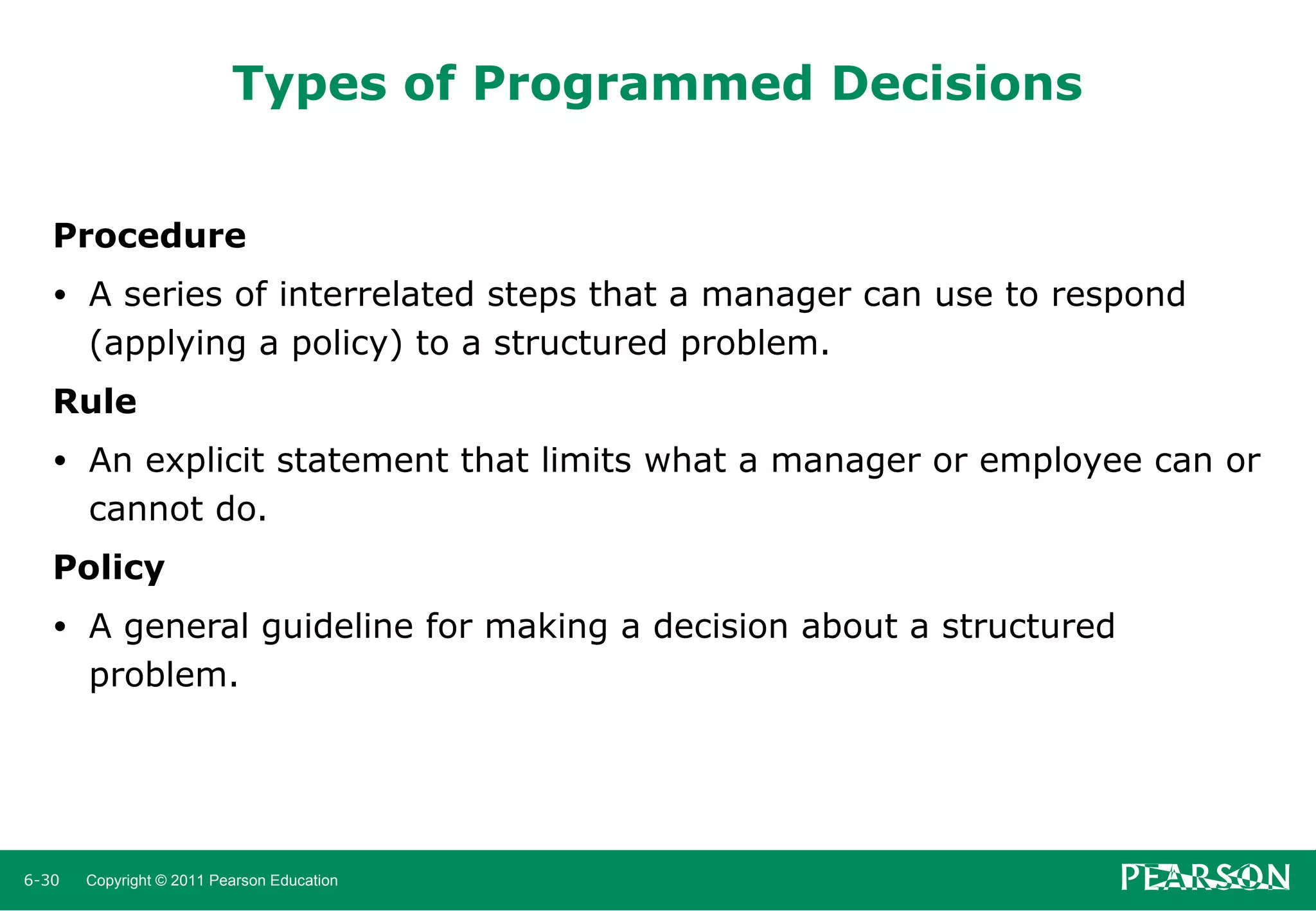 Chapter 6: Managers as Decision Makers | PPT