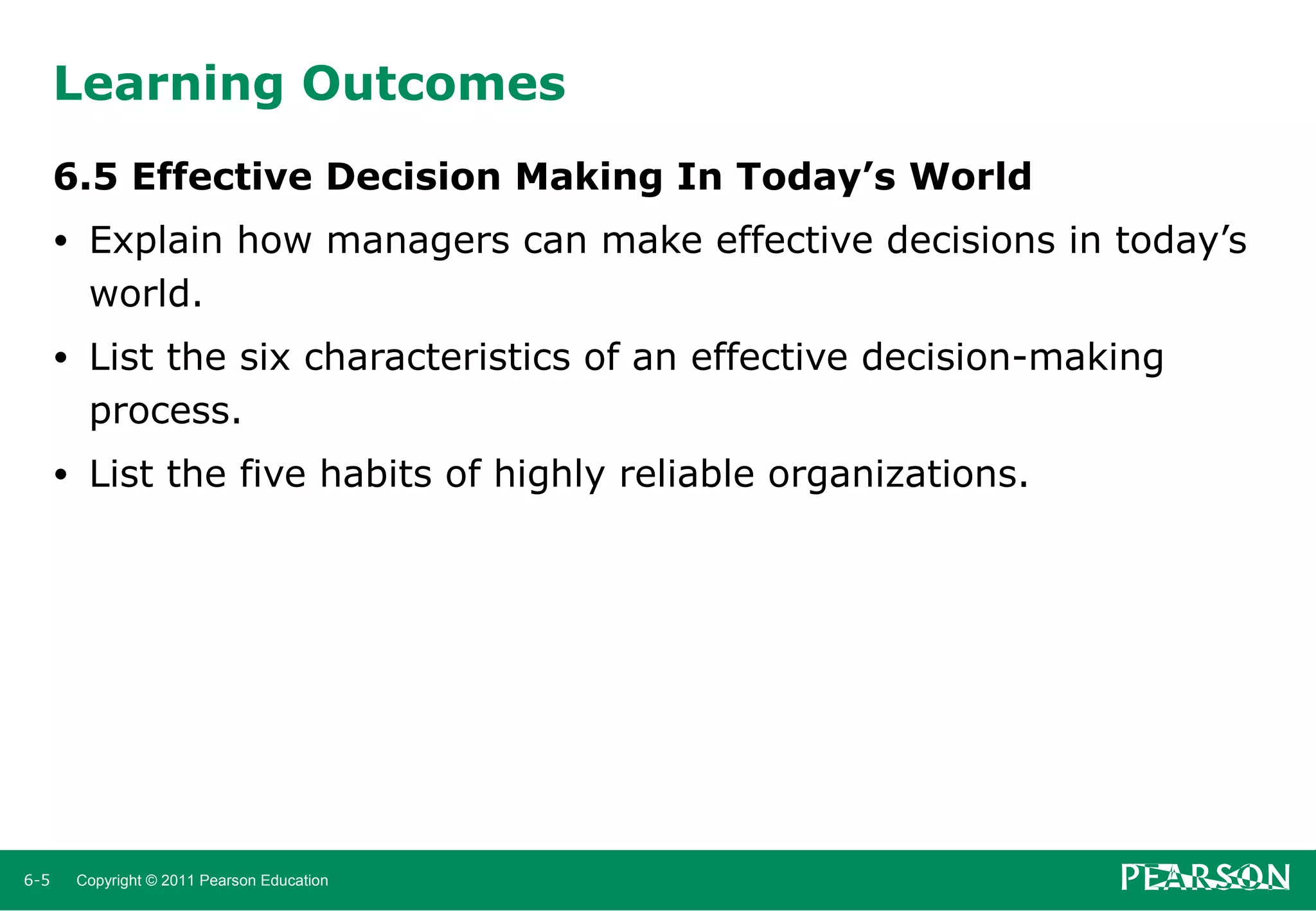 Chapter 6: Managers as Decision Makers | PPT