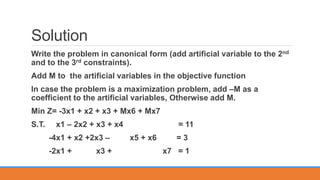 The Big M Method - Operation Research | PPTX