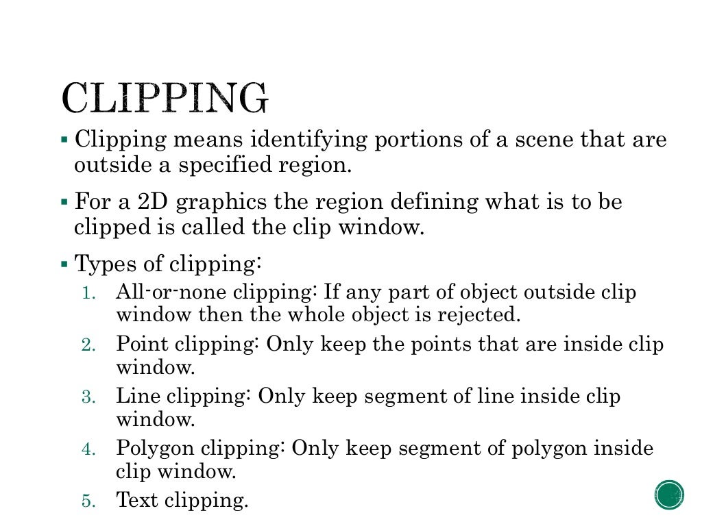 Computer Graphics Clipping