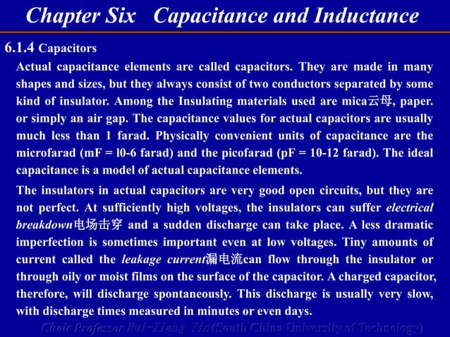 Chapter 06.ppt Capacitance and inductance | PPT