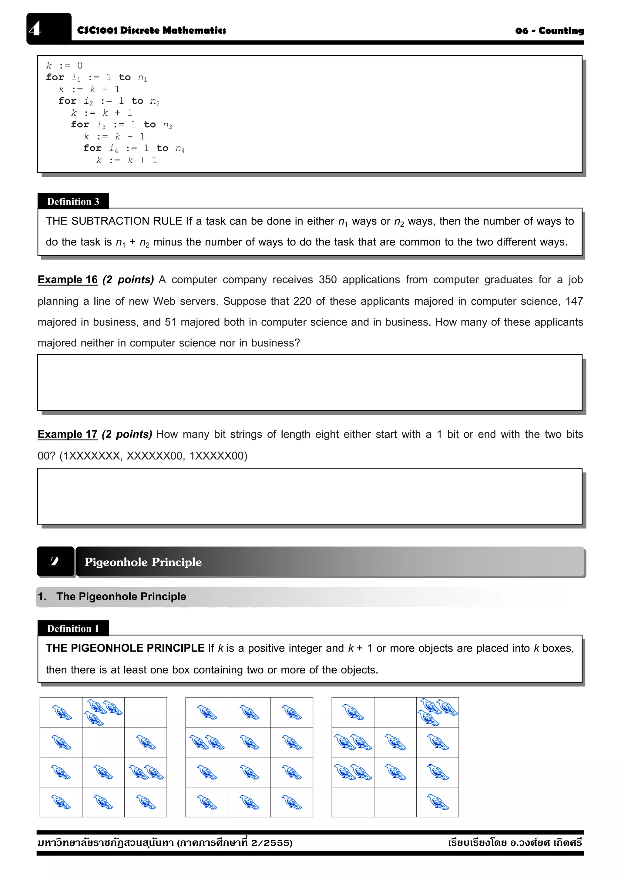 Discrete-Chapter 06 Counting | PDF