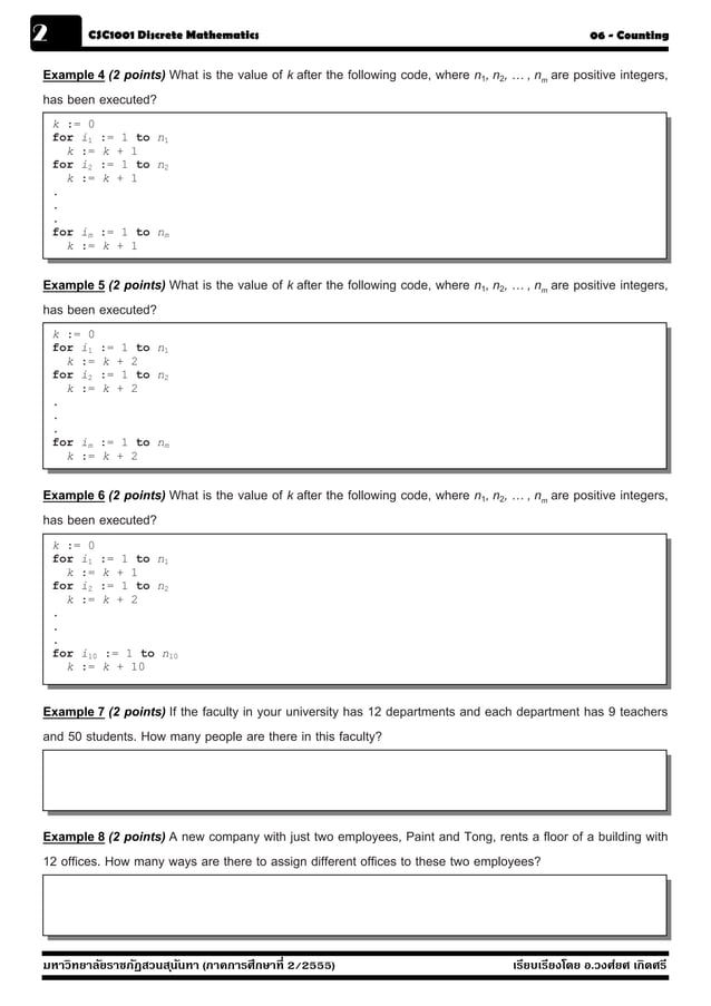 Discrete-Chapter 06 Counting | PDF