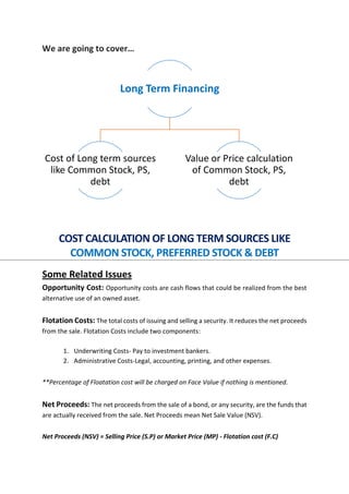 Long Term Financing | PDF | Stocks and Bonds | Personal Investing