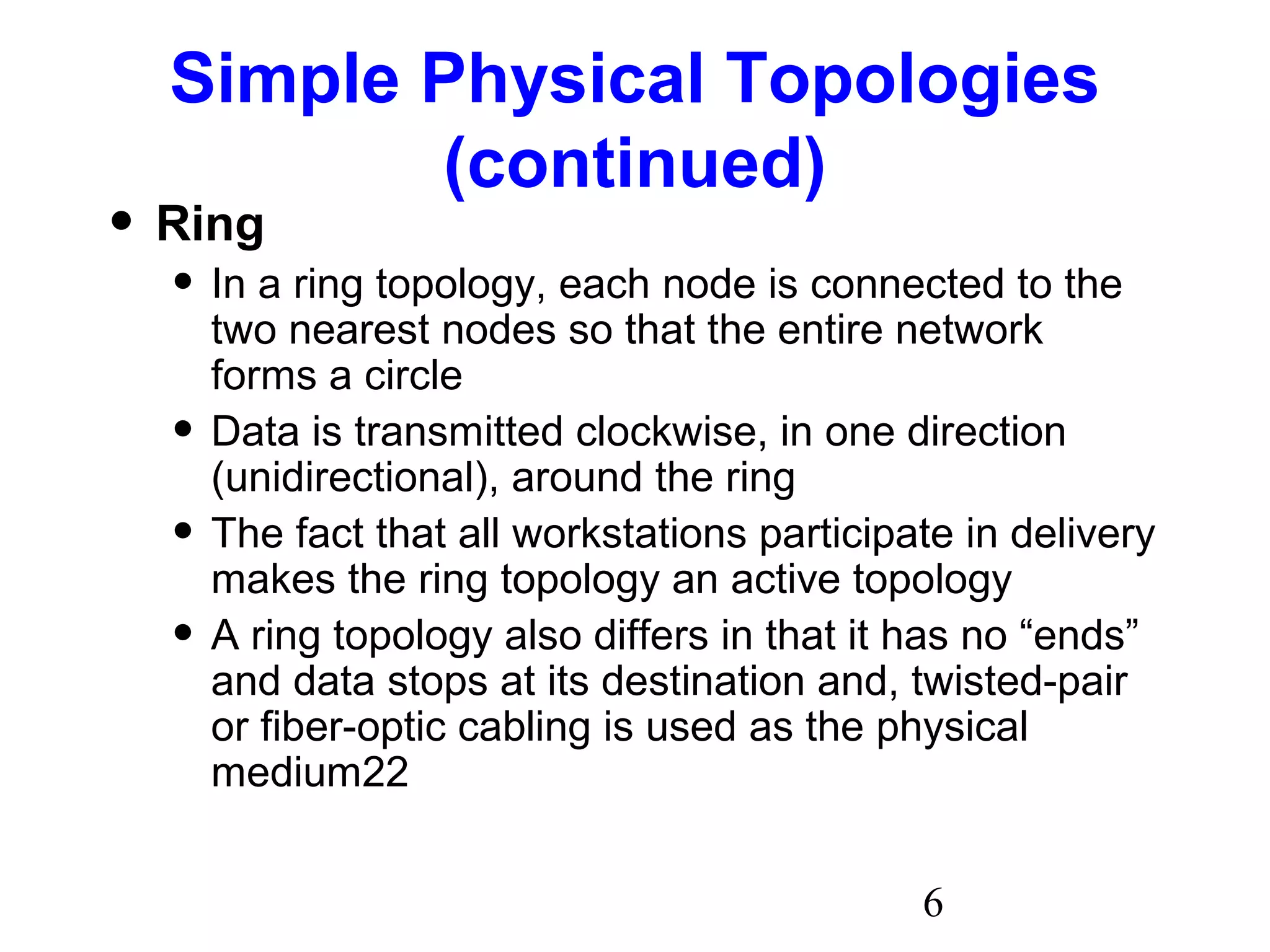 Chapter06 -- topologies and access methods | PPT | Computer Networking | Computing