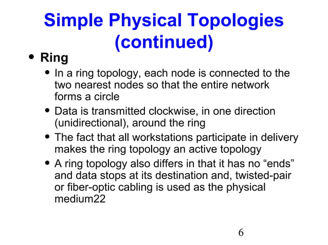 Chapter06 -- topologies and access methods | PPT | Computer Networking | Computing