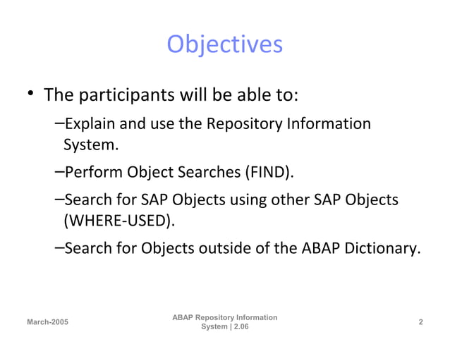Chapter 06 abap repository information system1 | PPT