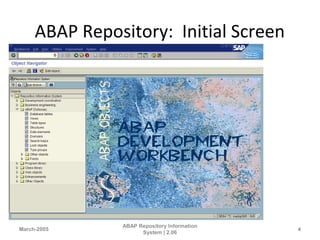 Chapter 06 abap repository information system1 | PPT | Search | Internet