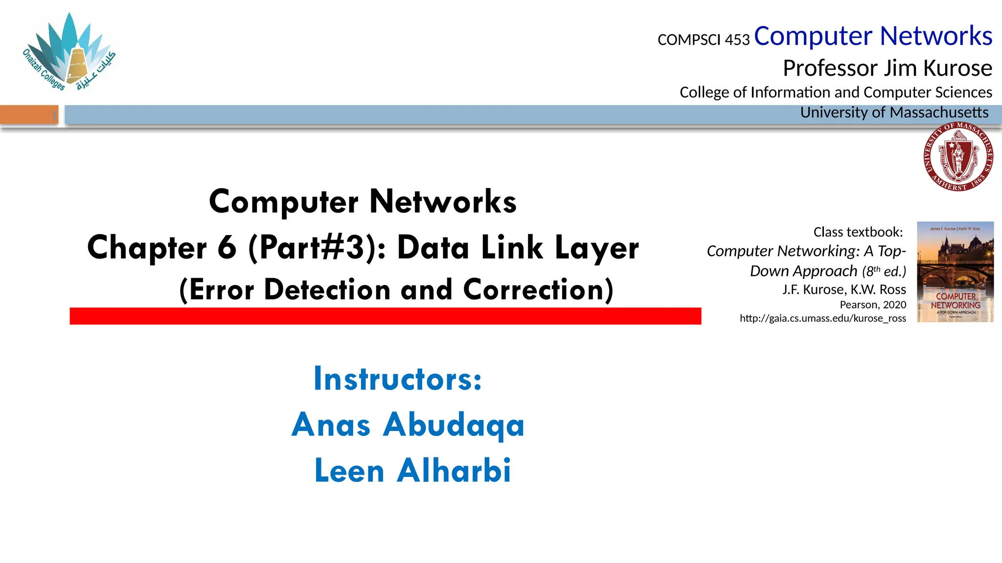 Data Link Layer (Error Detection and Correction). | PPTX