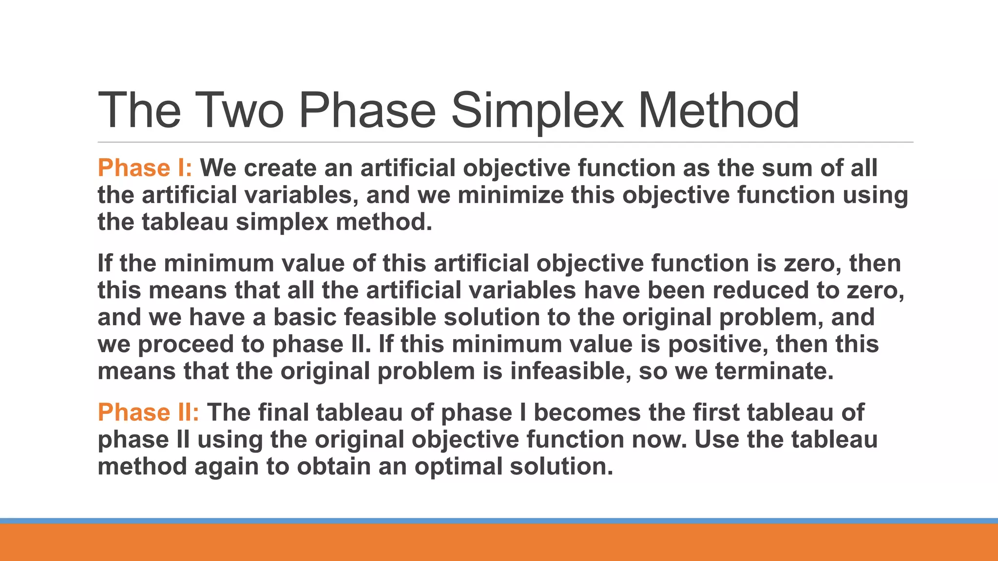 the two phase method - operations research | PPTX
