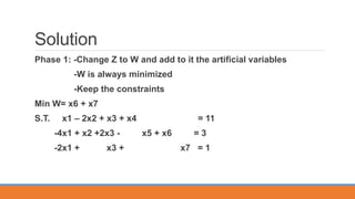 Operations Research - The Two Phase Method | PPT