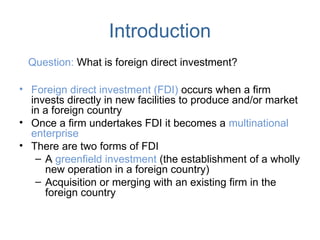 Chapter 07. FDI.ppt Foreign Direct Investment | PPT | Economy ...