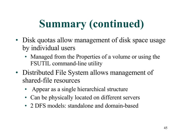 Chapter07 Advanced File System Management | PPT | Operating Systems | Computer Software and ...