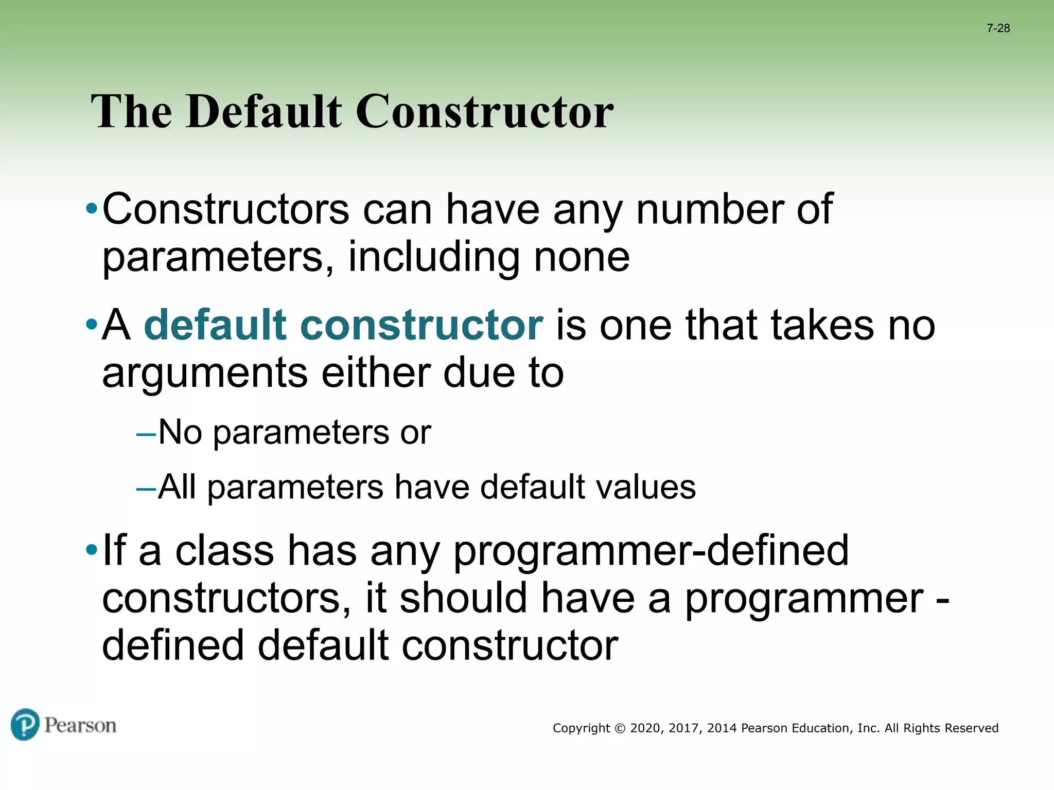 CSCI 238 Chapter 07 - Classes | PPT
