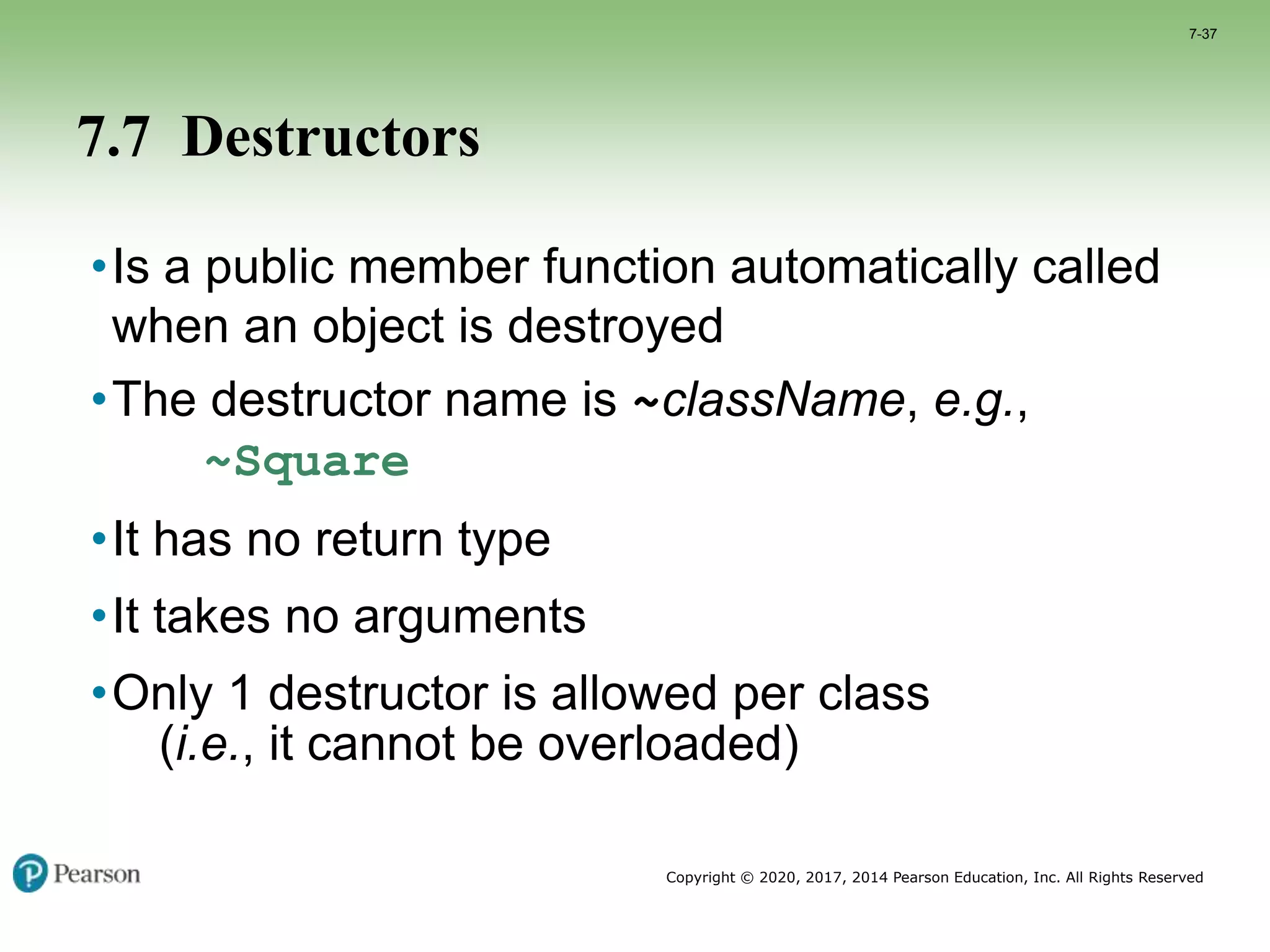 CSCI 238 Chapter 07 - Classes | PPT