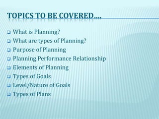 Basics of Planning | PPTX