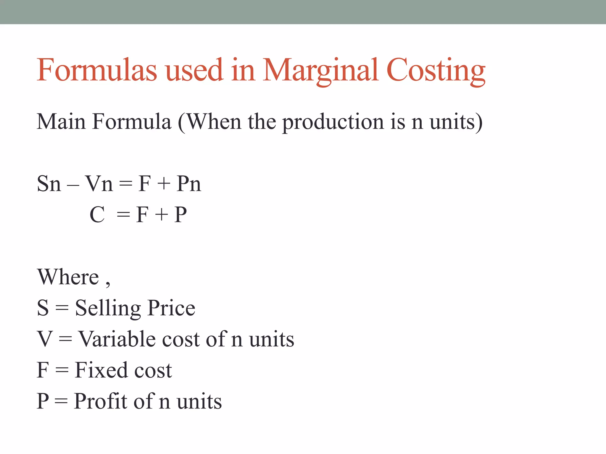 Chapter 07 Marginal Costing | PPTX