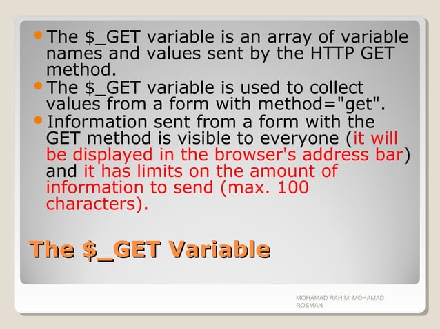 Chapter 07 php forms handling | PPT