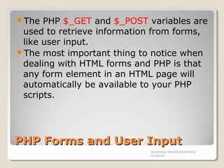 Chapter 07 php forms handling | PPT