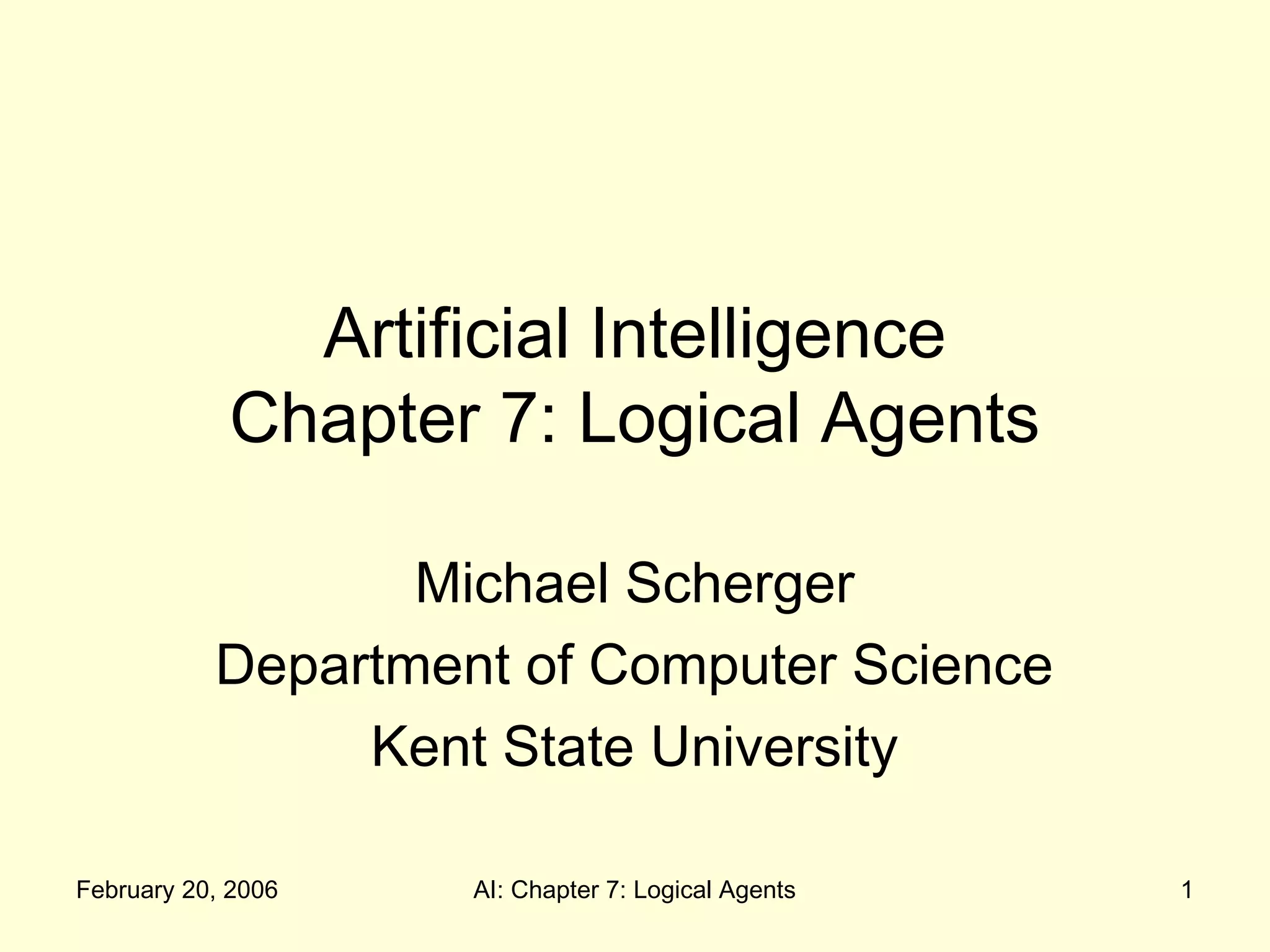 Logical Agents | PPT