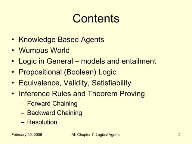 Logical Agents | PPT