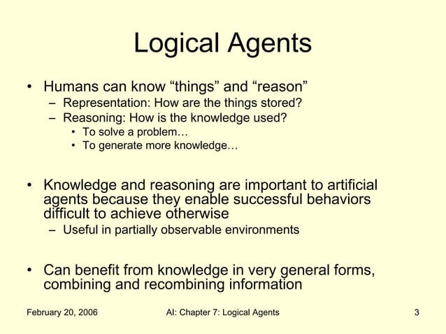 Logical Agents | PPT