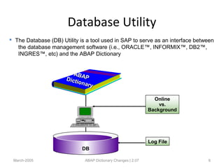Chapter 07 abap dictionary changes1 | PPT