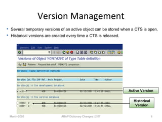 Chapter 07 abap dictionary changes1 | PPT