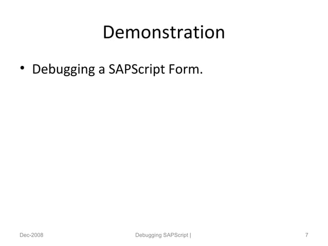 Chapter 07 debugging sap scripts | PPT