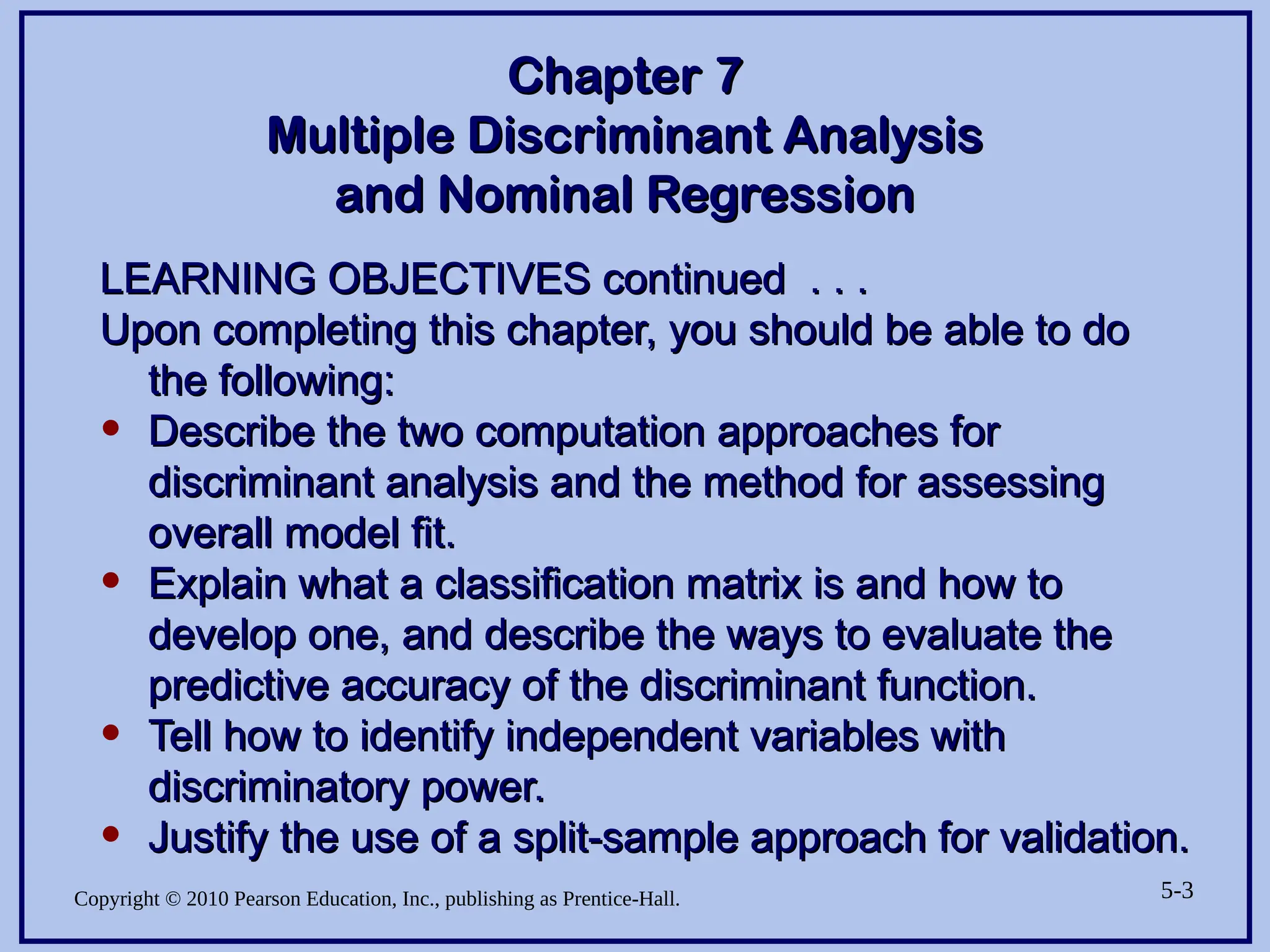 Chapter 07 _discriminant + logistihjc.ppt