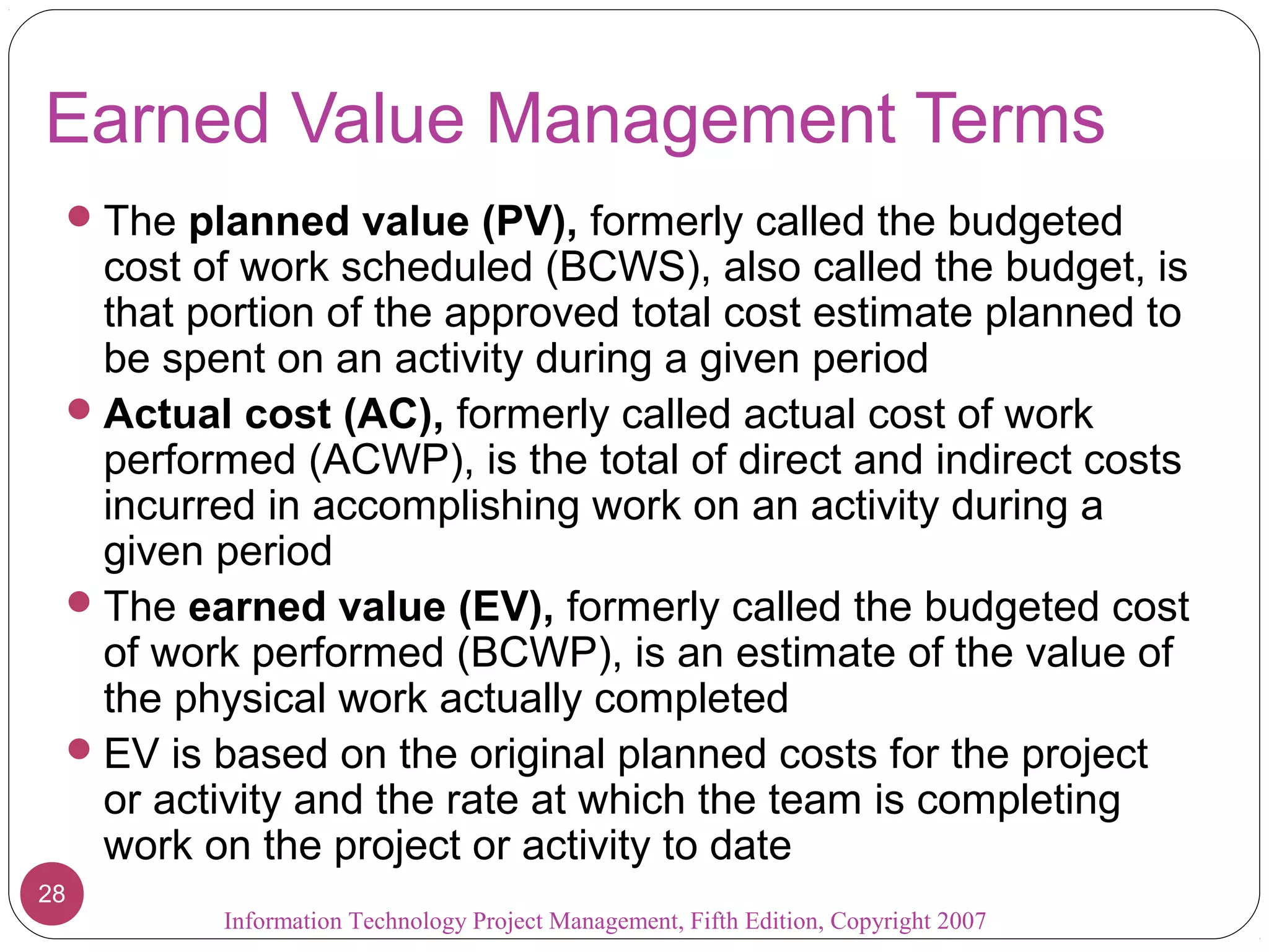 Chapter 07 project cost management | PPT