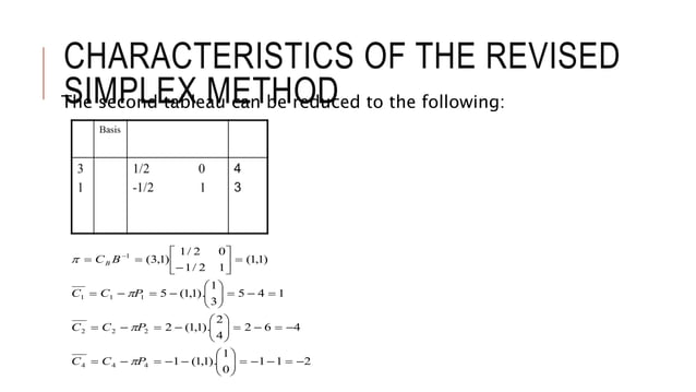 Operation research - the revised simplex method Operation research - the revised simplex method