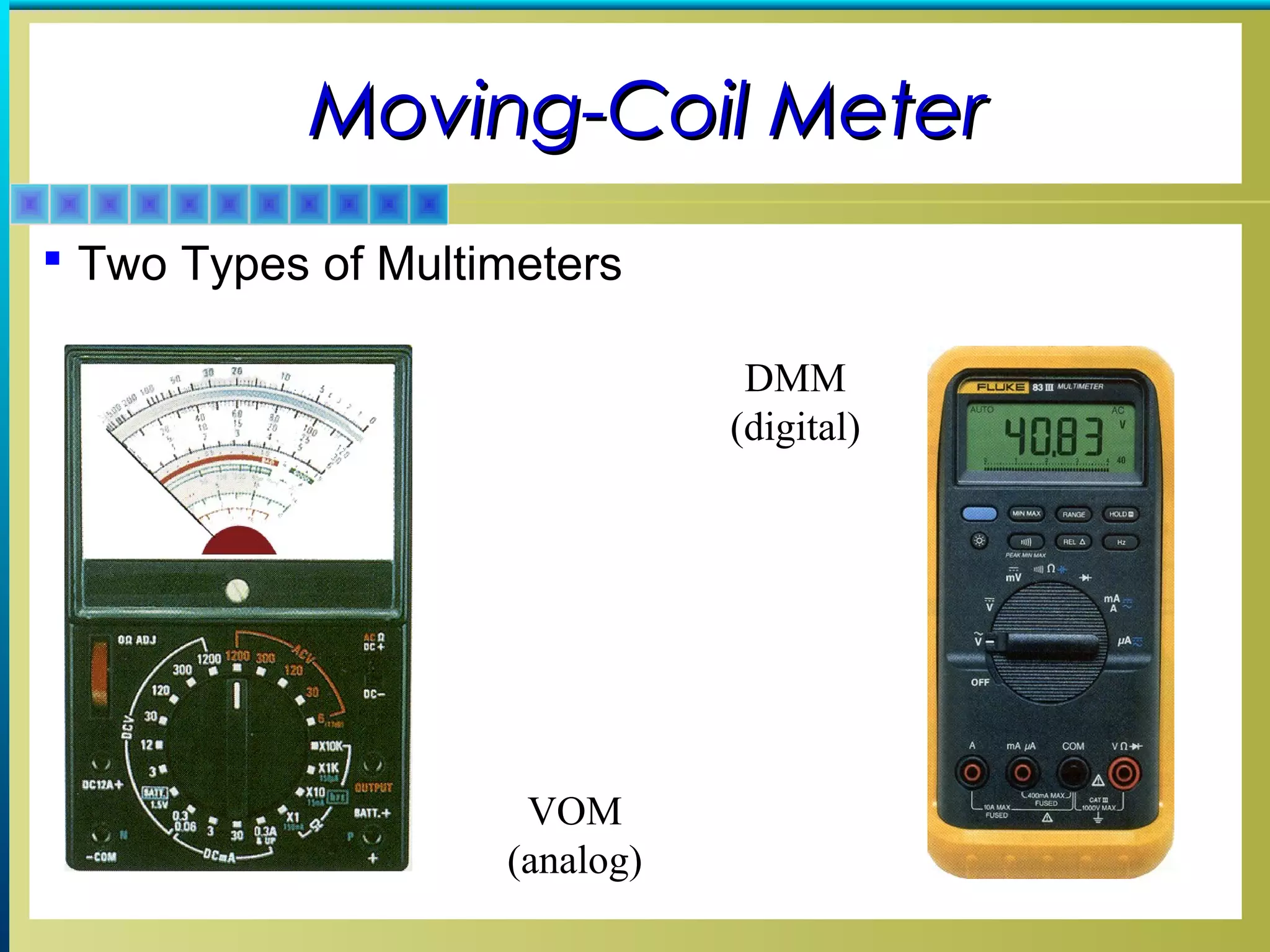 Analog and Digital Multimeters | PPT