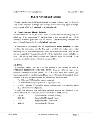 Chapter08.pstn network and services | PDF