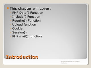 Chapter 08 php advance | PPT