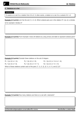 Discrete-Chapter 08 Relations | PDF